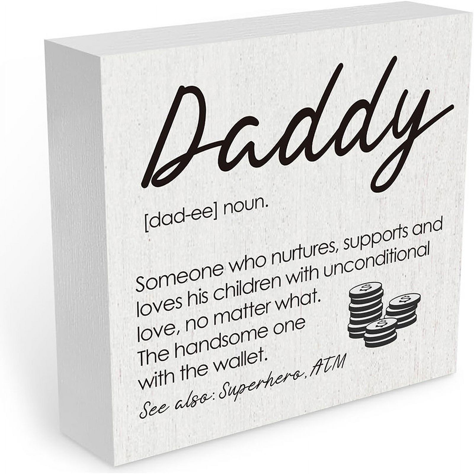 Funny Daddy Definition Gifts From Son Daughter Wooden Box Sign Office ...