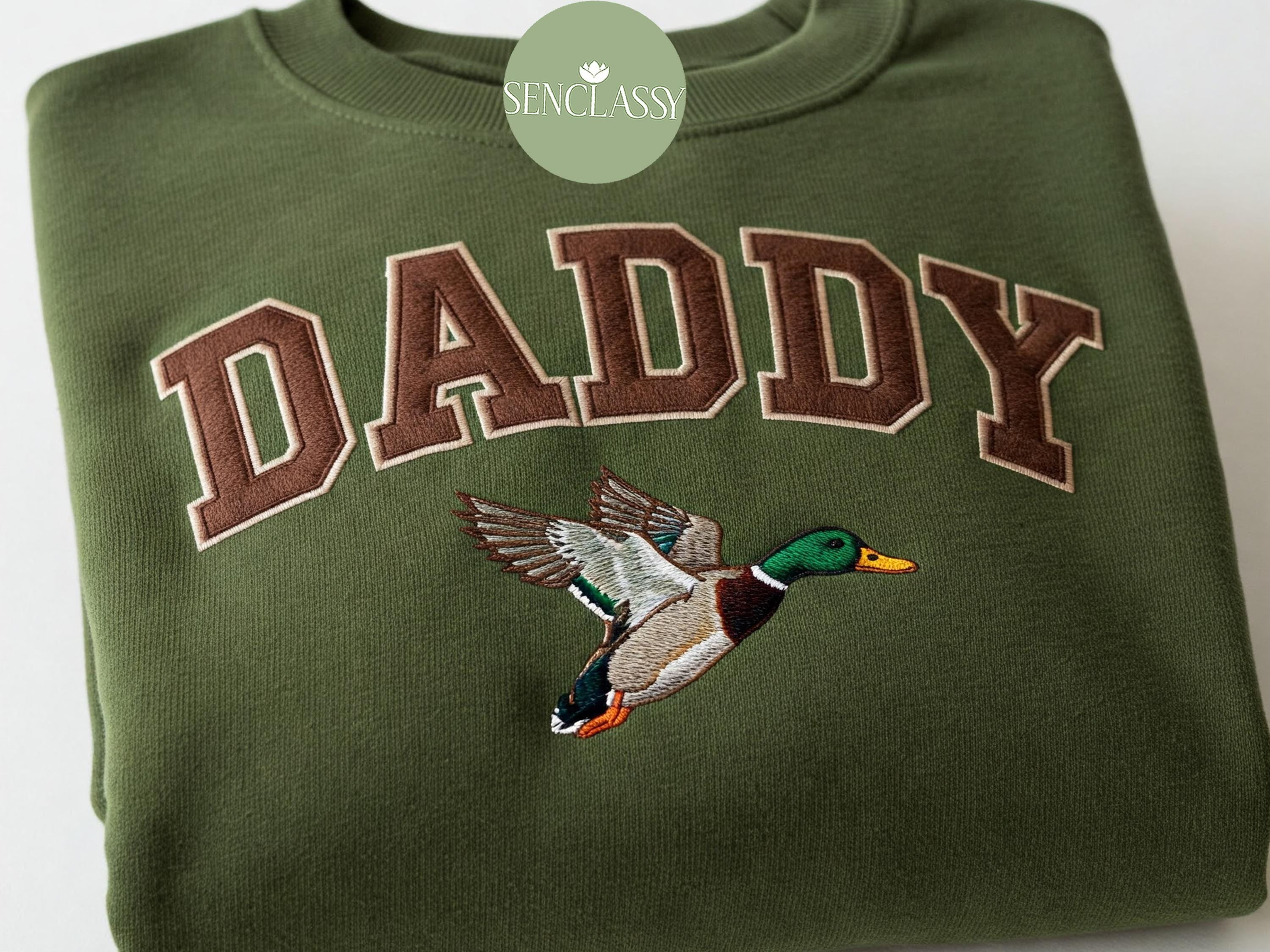 Funny Daddy Duck Shirt, Embroidered Mallard Hunting Sweatshirt, Camo ...