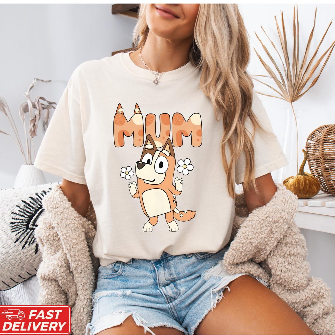 Funny Dancing Blue Dog MOM Mum Shirts, Cute Bluey Mum Shirts, Mom and ...