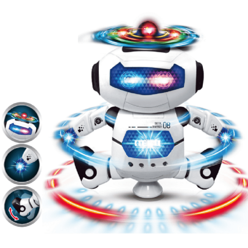 Funny Dancing Robot, 360 Space Rotating Flashing Music Robot ...
