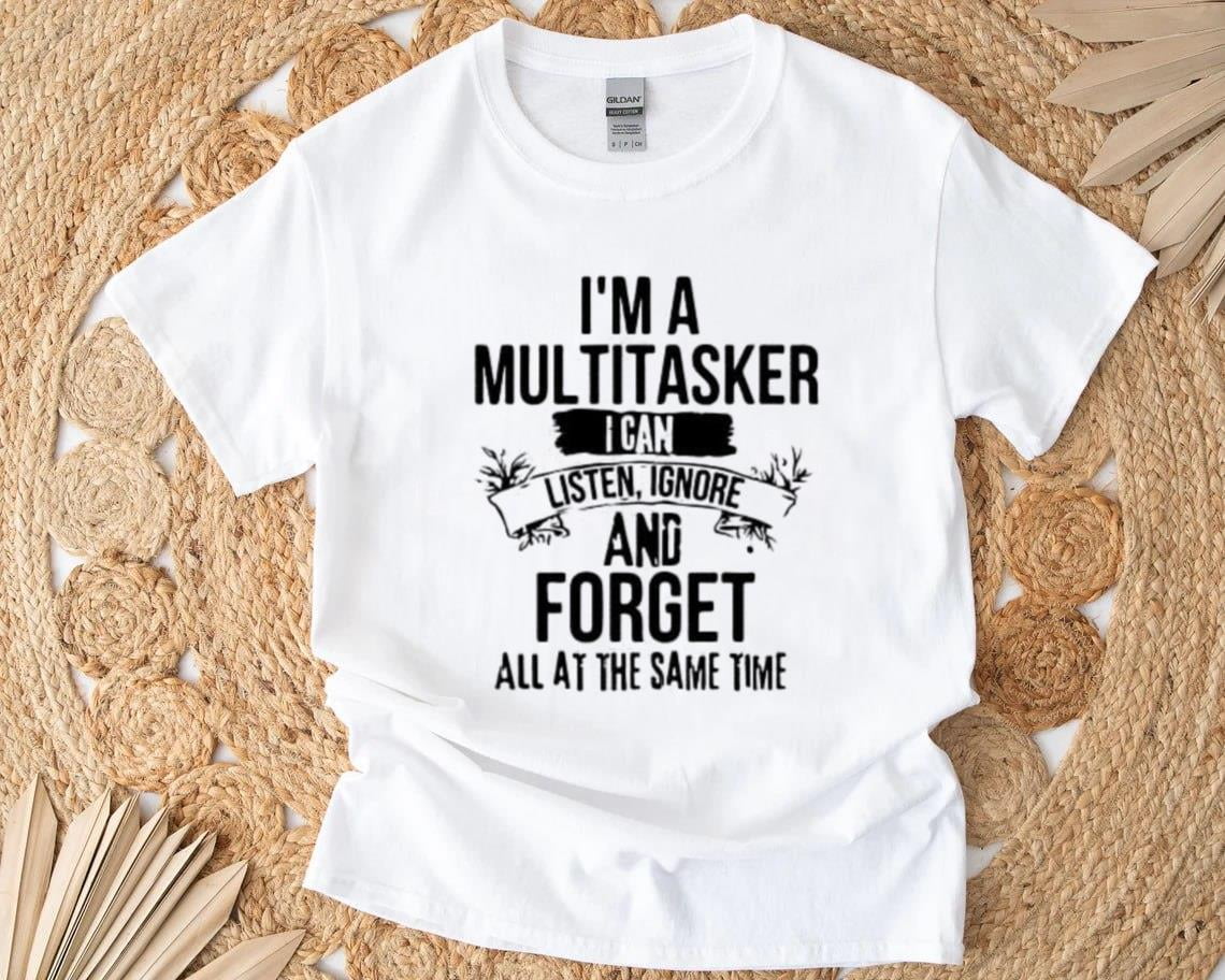 Funny Dark Humor Multitasker Gen Z Procrastination Joke T-Shirt ...
