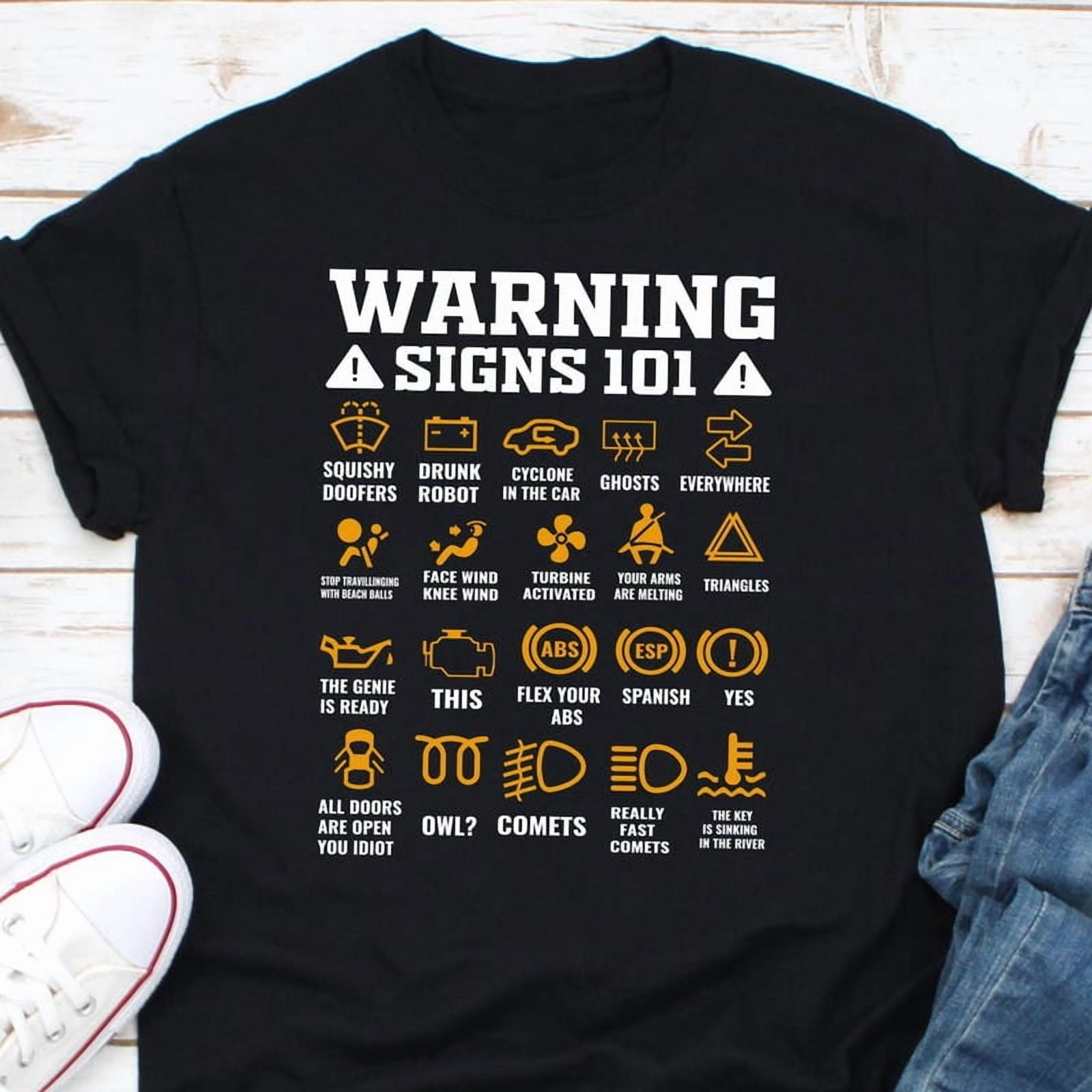 Funny Dash Icons Dashboard Warning Lights Mechanic Graphic T Shirt,for ...