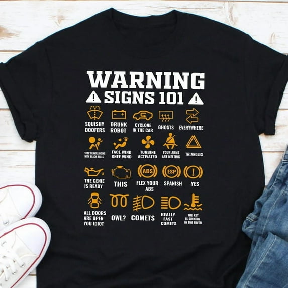 Funny Dash Icons Dashboard Warning Lights Mechanic Graphic T Shirt,for ...