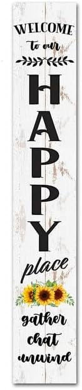 Funny Decor Welcome to Our Happy Place Gather Chat Unwind Vertical ...