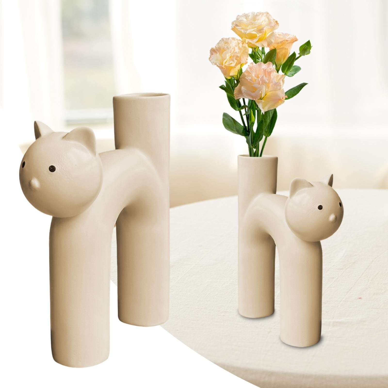 Funny Decorcat Shaped Vase across Cat Decorative Vase across Flower Cat ...