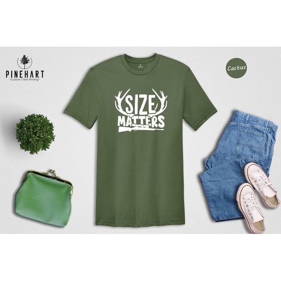 Funny Deer Hunting Shirt Size Matters Design Unisex Tee SXXL Preshrunk ...