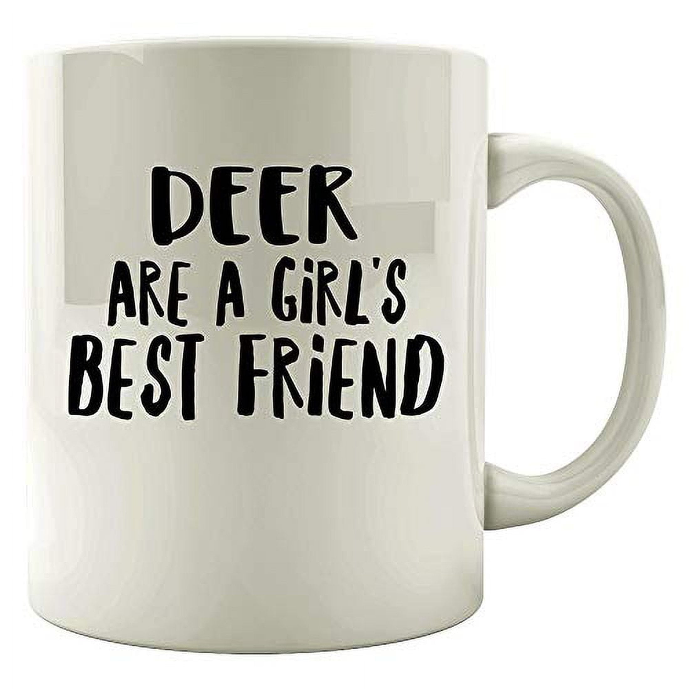 Funny Deer 11 oz Coffee Mug - Buck and Doe Antler Design White Ceramic ...
