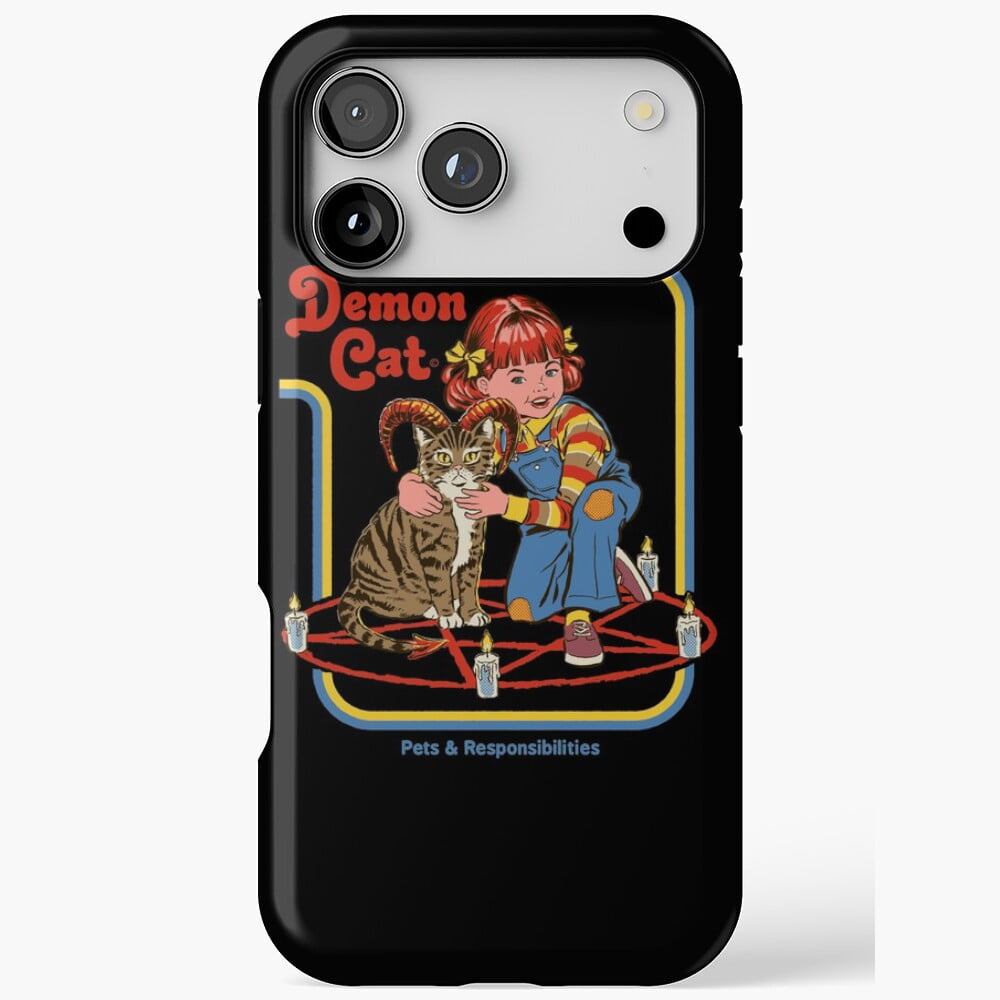 Funny Demon Cat Protective Case for iPhone 11 12 13 14 15 16 17 Pro Max ...