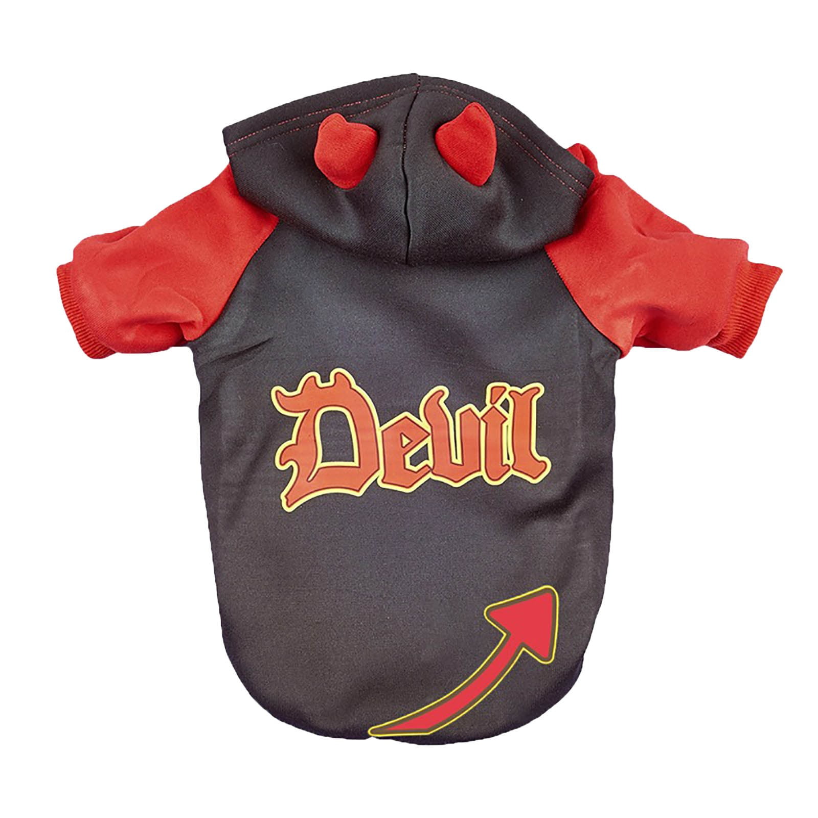 Funny Demon Hoodie for French Bulldog Pets - Black & Red Transformation ...