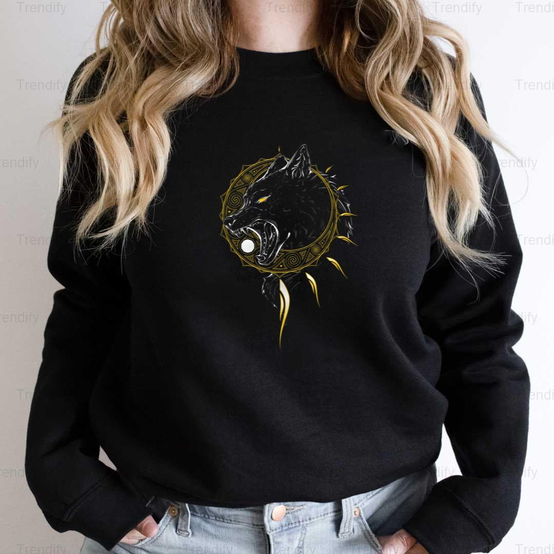 Funny Devour The Sun Eclipse Mythology Retro Graphic Unisex Sweatshirt ...