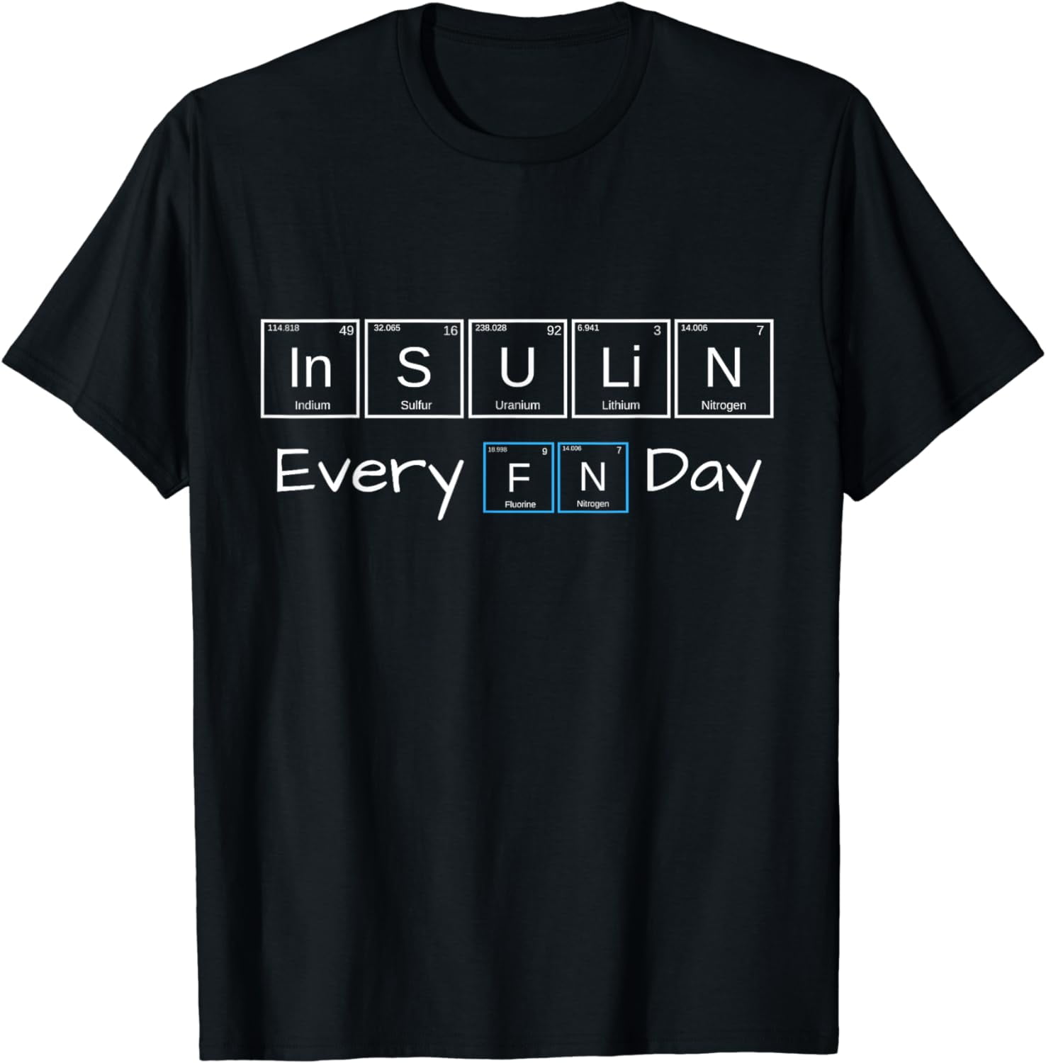 Funny Diabetes Awareness Insulin Every FN Day T1D T-Shirt - Walmart.com