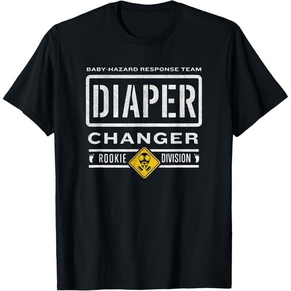 Funny Diaper Changer Duty Expecting Baby New Dad Mom Men Women T-Shirt ...