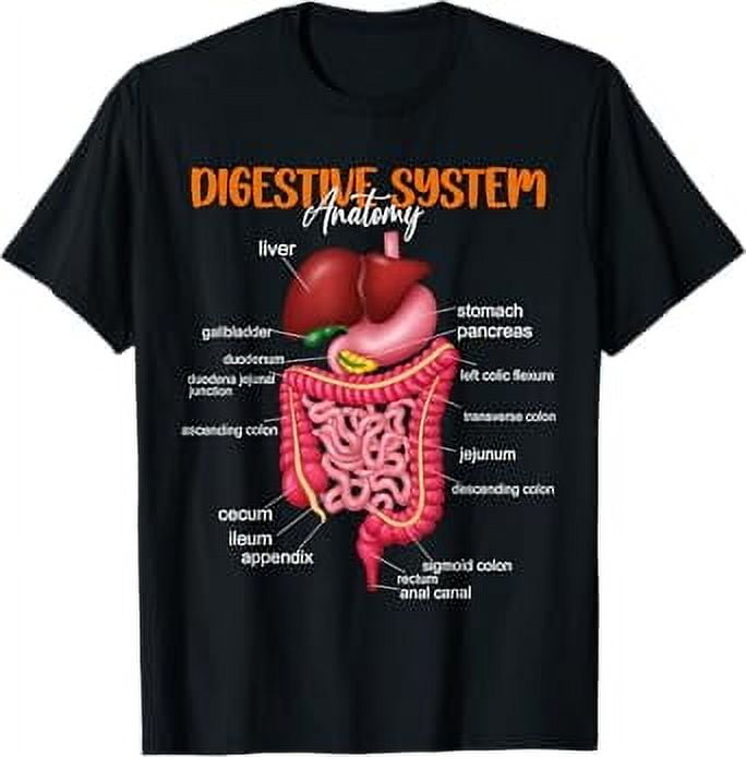 Funny Digestive System Anatomy Anatomical Biology Teacher T-Shirt ...