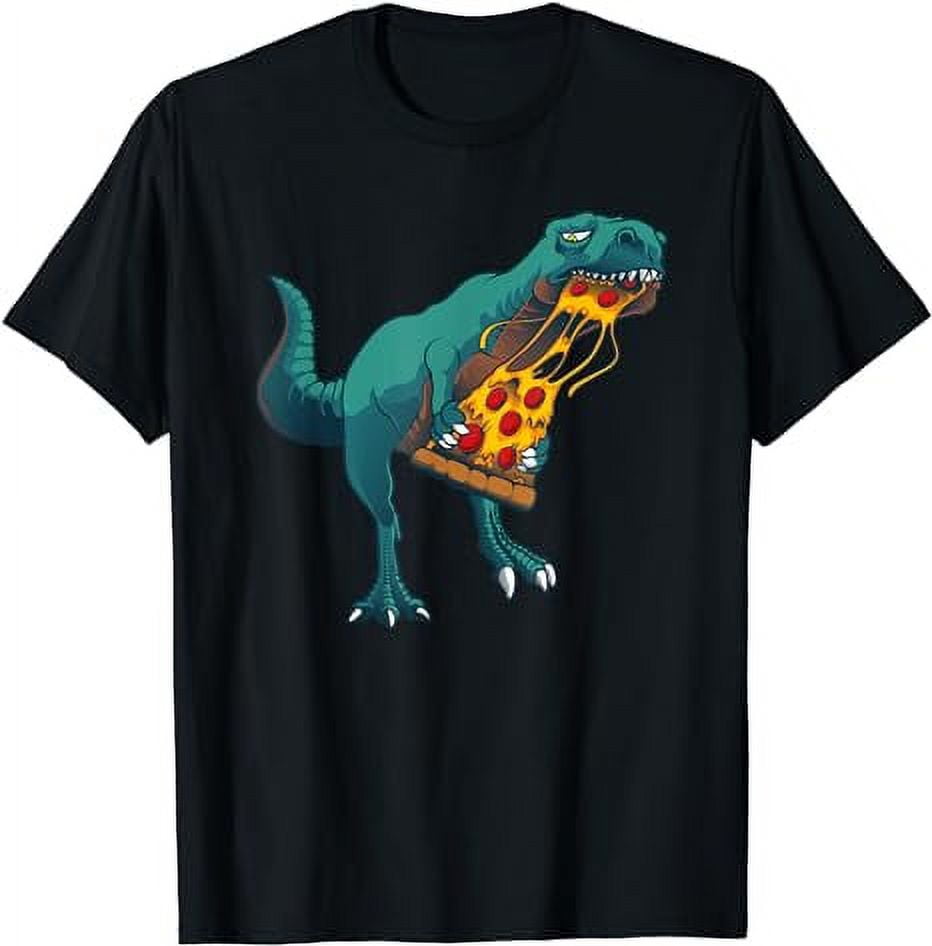 Funny Dinosaur Art For Men Women Dinosaur Pizza Slice Lover T-Shirt ...
