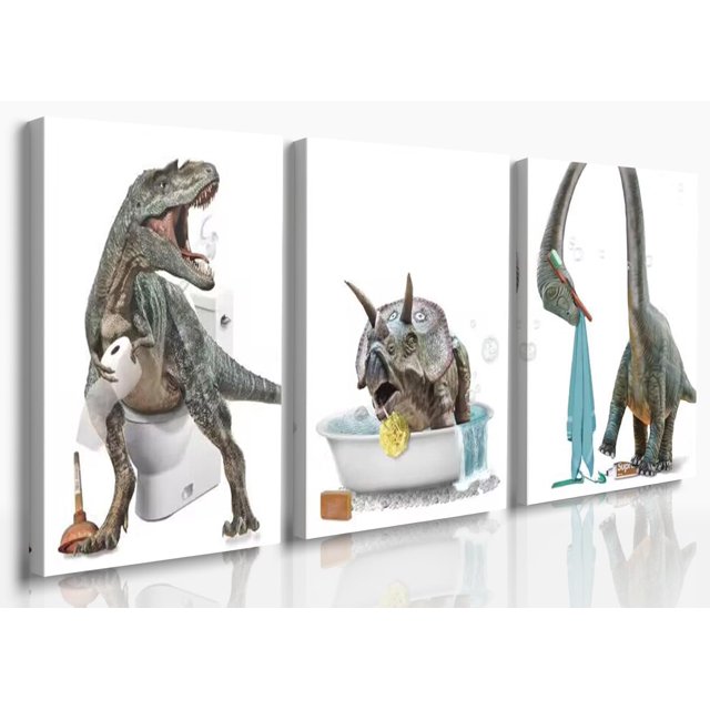 Funny Dinosaur Bathroom Decor,Kids Bathroom Decor Kids Bathroom Wall ...