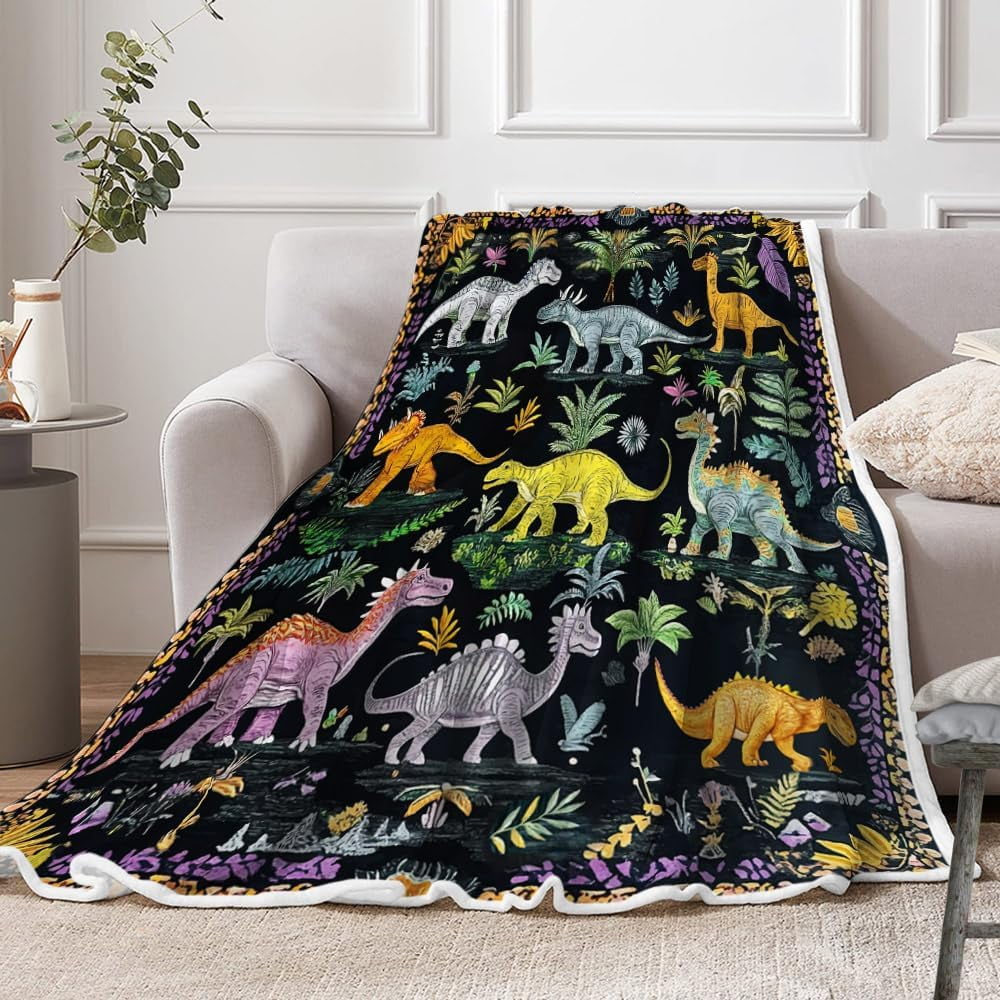 Funny Dinosaur Blankets for Boys, Cute Dino Throw Blanket Season ...