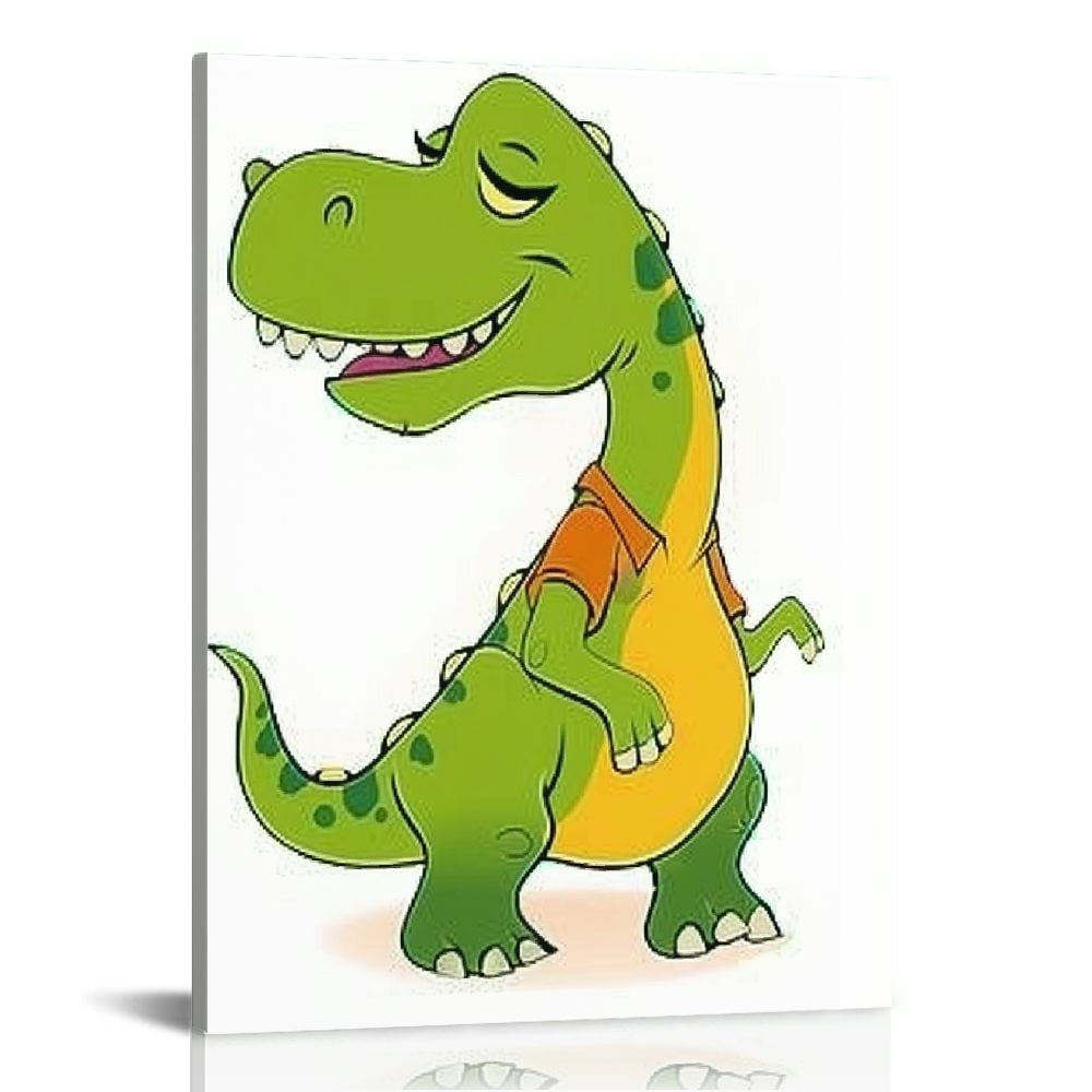 Funny Dinosaur Canvas Wall Art Tyrannosaurus Rex Home Decor Prints ...