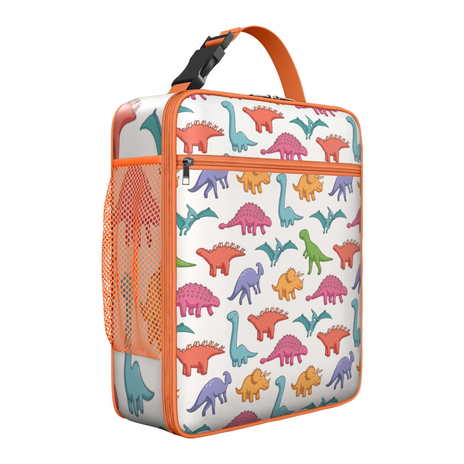 Funny Dinosaur Cartoon Lunch Box Tote, Cute Dino World Print Pattern ...