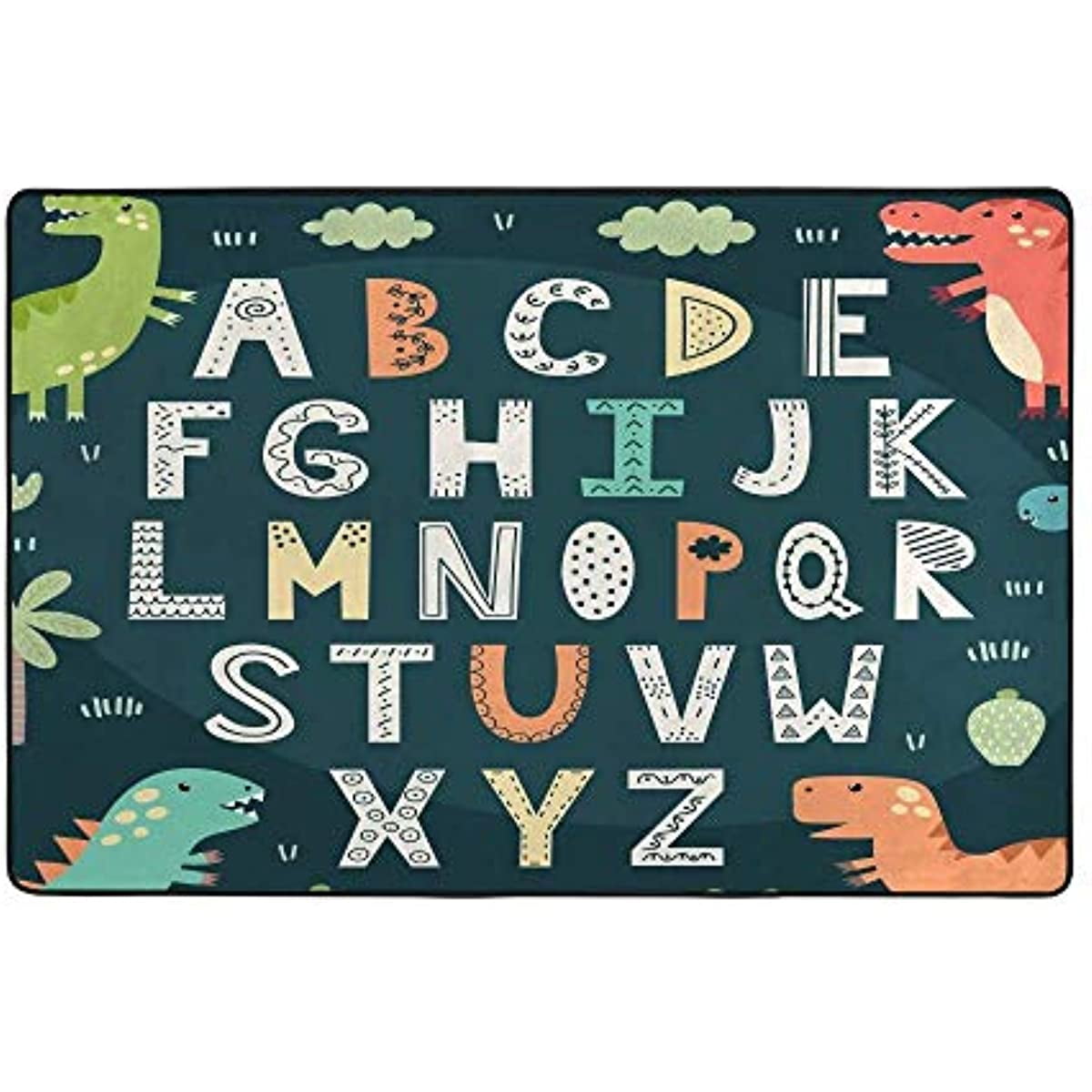 Funny Dinosaur Letters Decor Comfortable Indoor Carpet Baby Play Mat ...