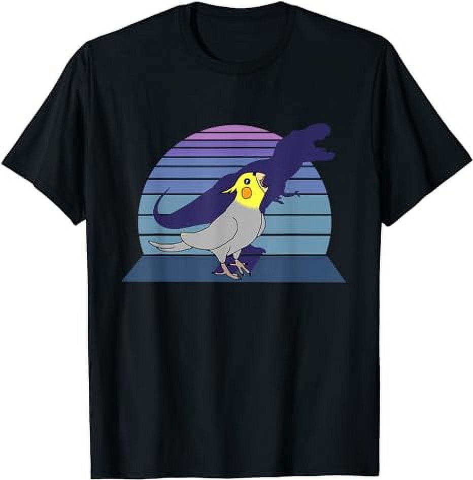 Funny Dinosaur Shadow Birb memes Parrot Screaming Cockatiel T-Shirt ...
