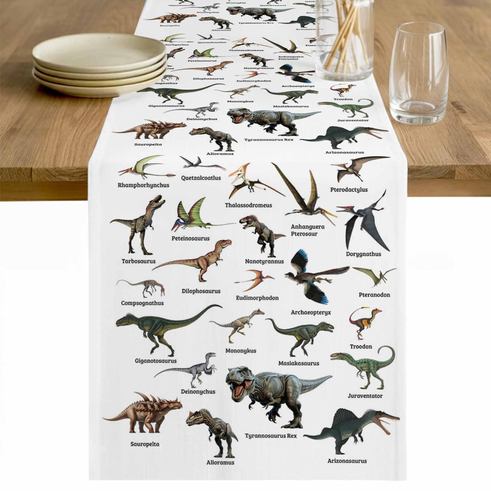 Funny Dinosaurs Table Runner - 36 Inch Long Primitive Natural Wild ...