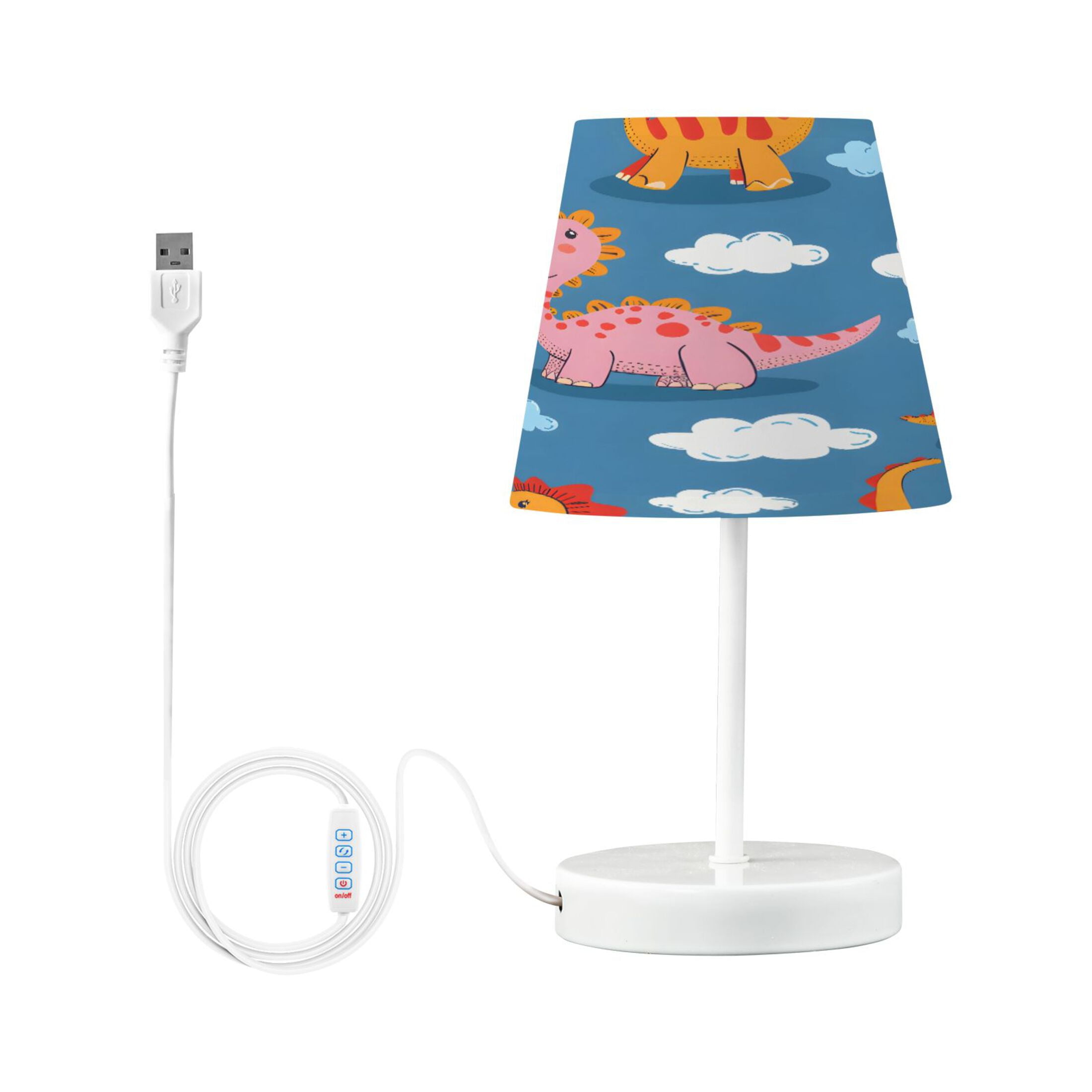 Funny Dinosaurs and Clouds Desk Lamp LED Table Nightstand Lamps with 3 ...
