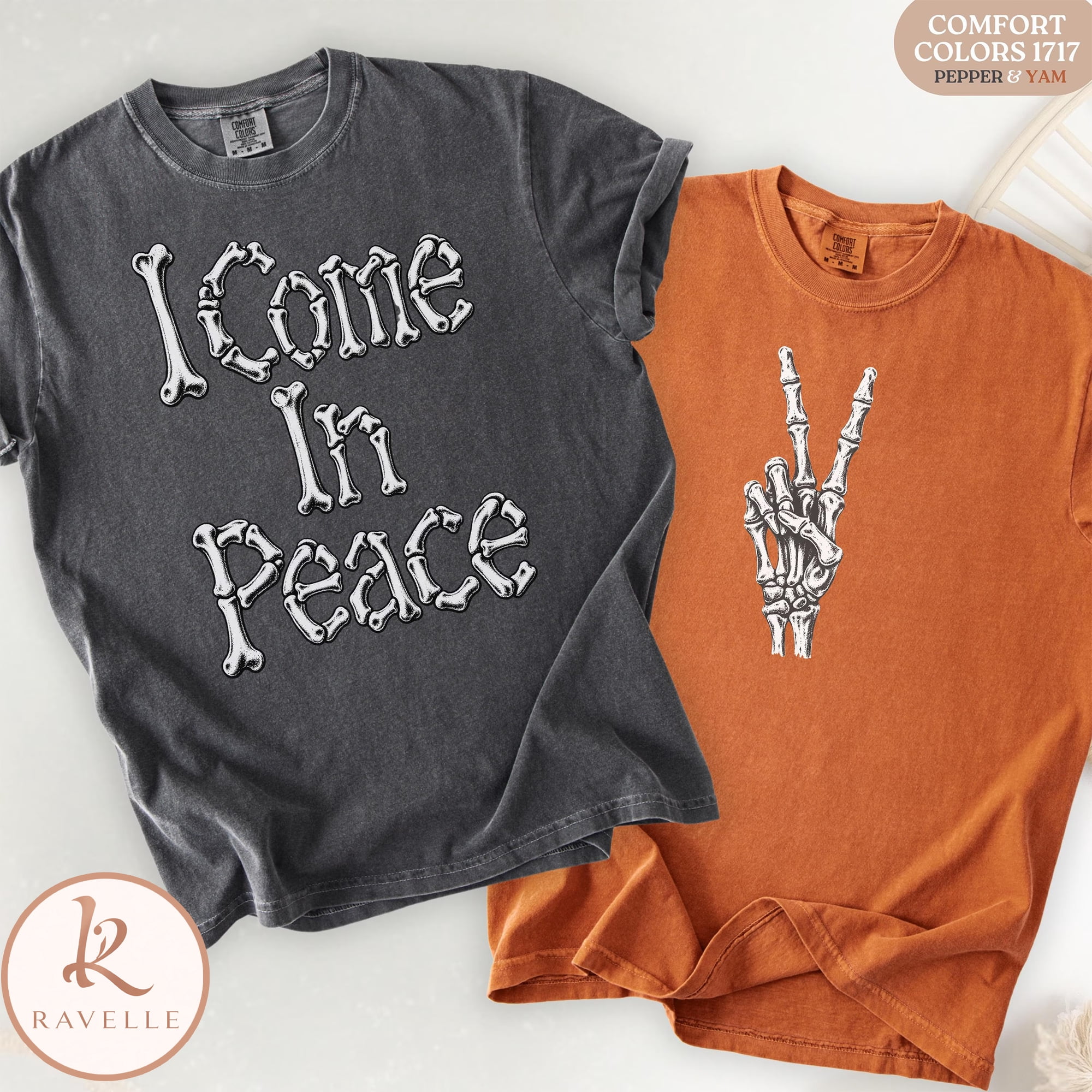 Funny Dirty Couples Shirts, I Come In Peace Skeleton Matching Tees ...