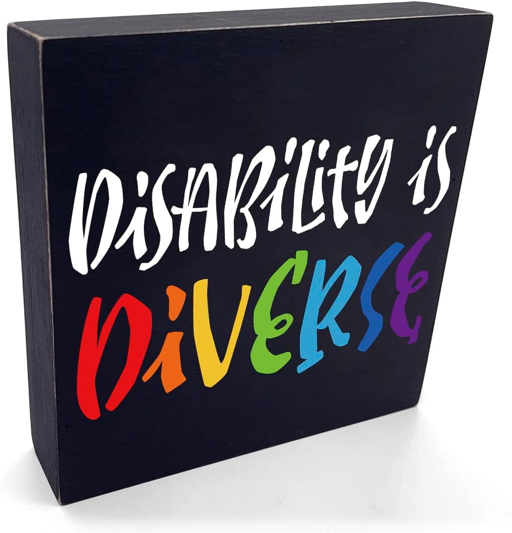 Funny Disability is Diverse Wooden Box Sign Rustic Disability Theme ...