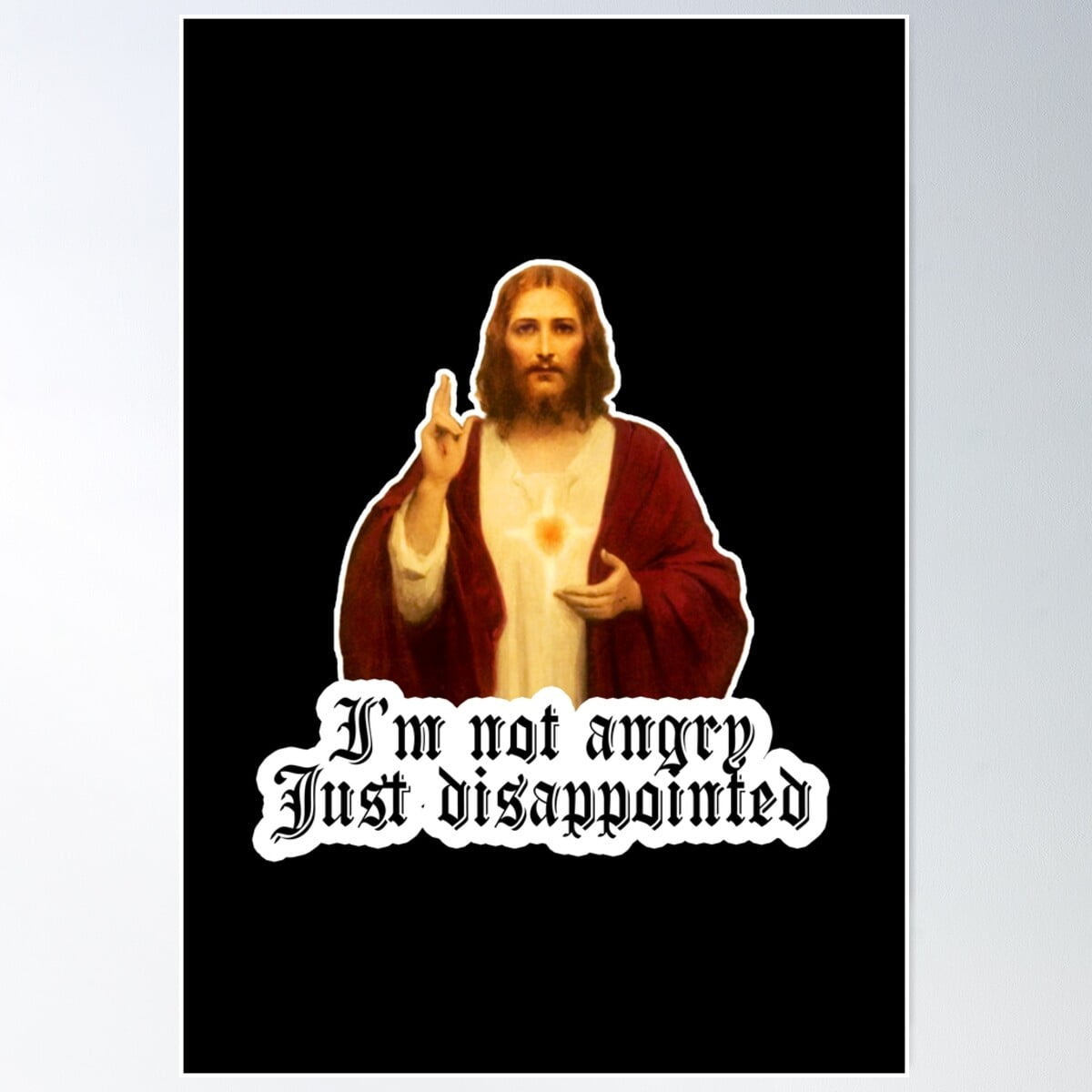 Funny Disappointed Jesus Meme Digital Art Poster Wall Art, Modern Wall ...