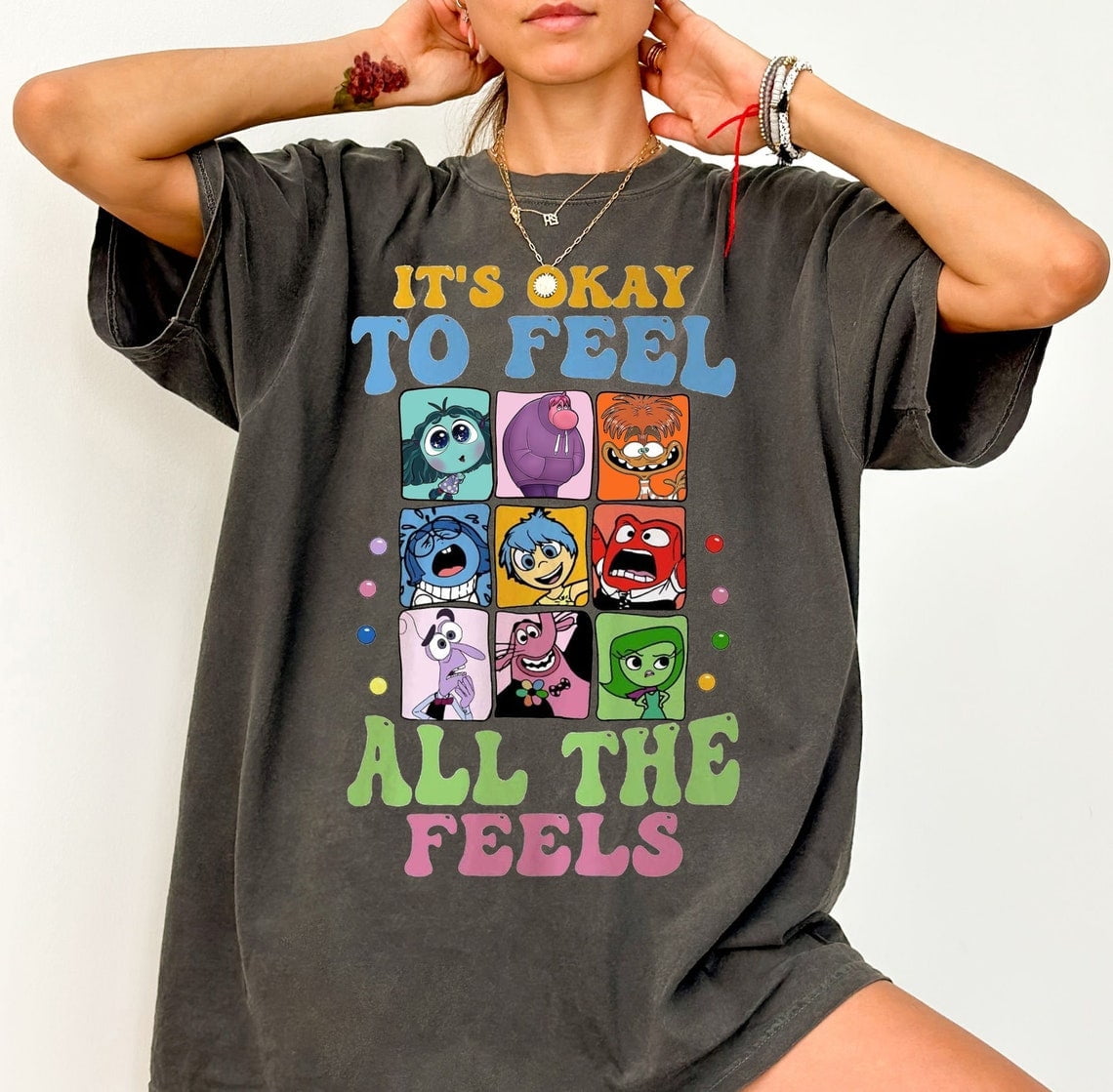 Funny Disney Pixar Inside Out Shirt, It'S Okay To Feel All The Feels ...
