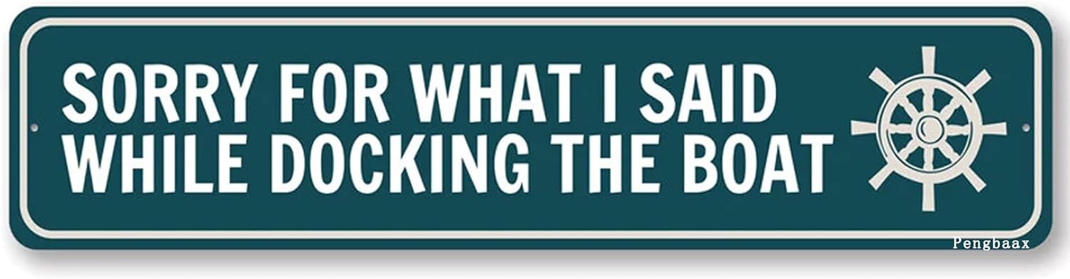 Funny Dock Sign Boat Dads Boat Decor Humor Boating Sign Pontoon Signs ...