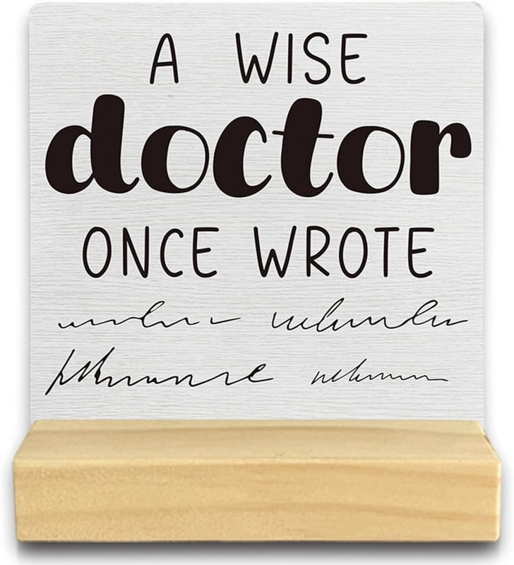 Funny Doctor Gifts Desk Decor, Thank You Gifts For Doctors Wood Table ...