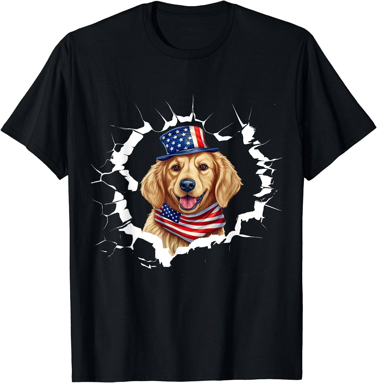 Funny Dog, 4th July USA Flag, Dog Lover Dad Gift For Father T-Shirt - Walmart.com