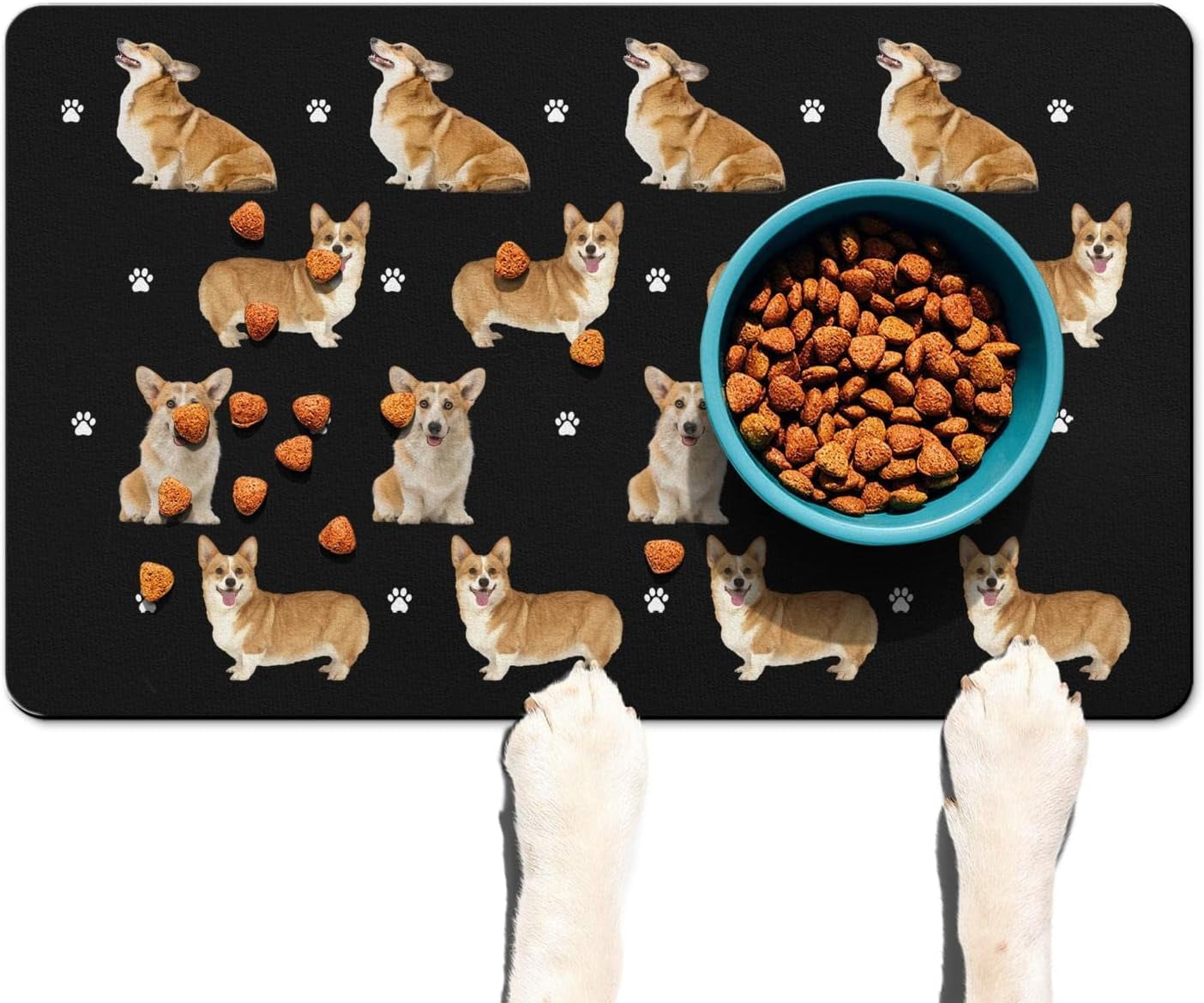 Funny Dog Bowl Mat,Dog Food Floors Mat for Small,Medium,Large Pet ...