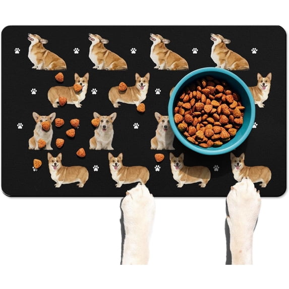 Funny Dog Bowl Mat,Dog Food Floors Mat for Small,Medium,Large Pet ...