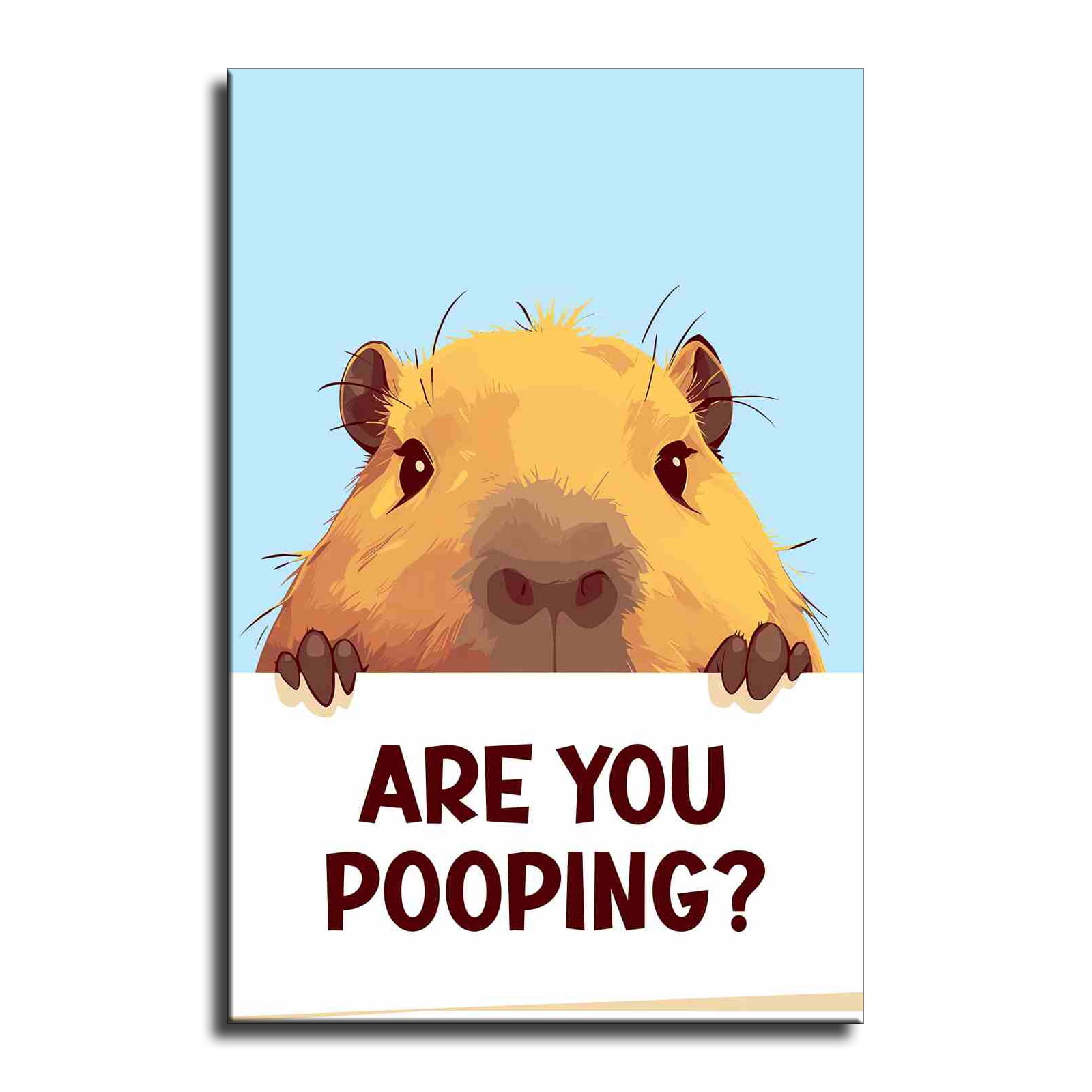 Funny Dog Cat Bathroom Canvas Wall Art Are You Pooping Poster Cute ...