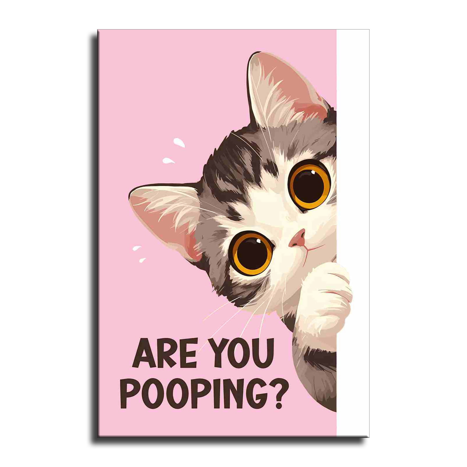 Funny Dog Cat Bathroom Canvas Wall Art Cute Animal Poster Restroom Wall ...