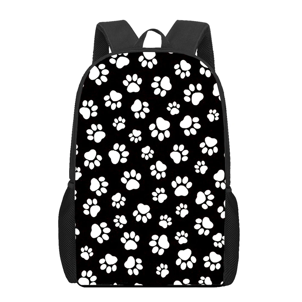 Funny Dog Footprint Paw Print Backpack for s Book Bag Teenager Casual ...