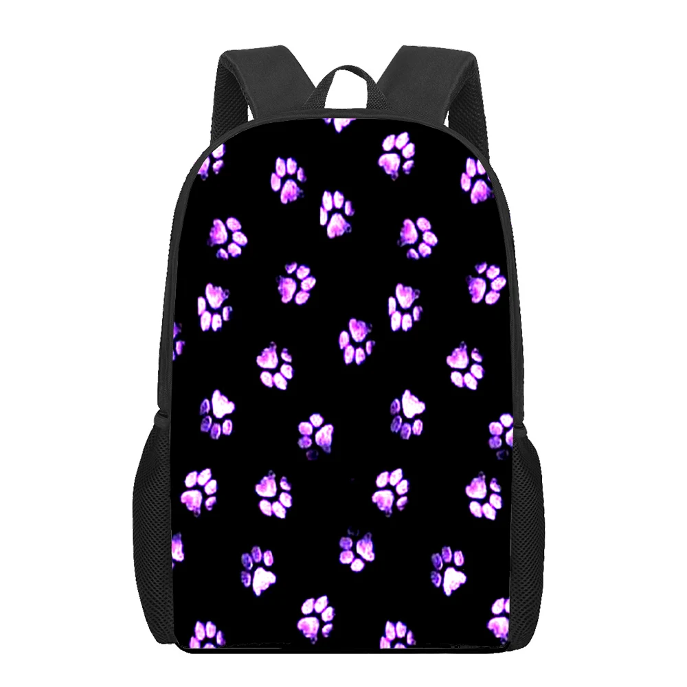 Funny Dog Footprint Paw Print Backpack for s Book Bag Teenager Casual ...