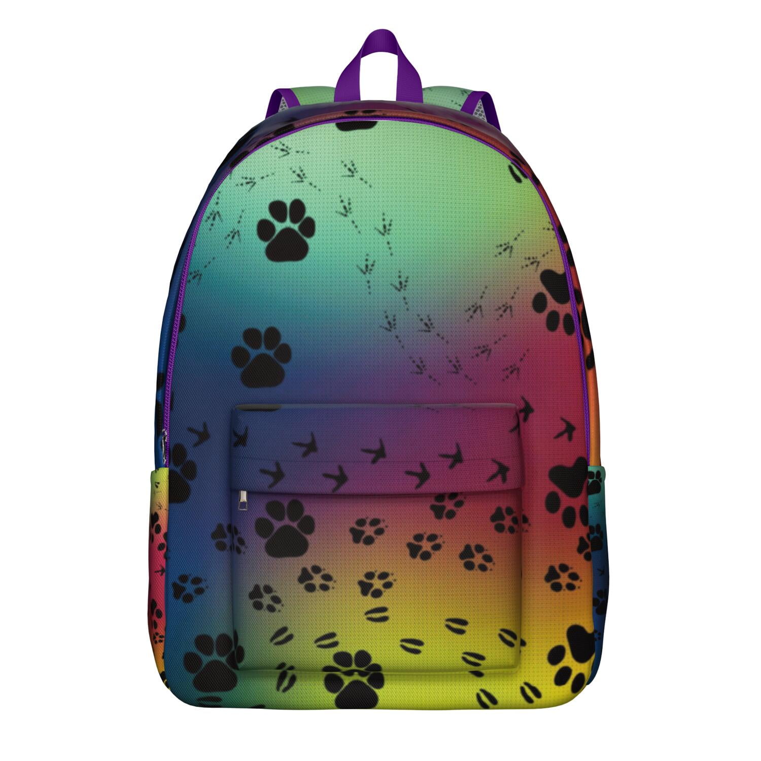 Funny Dog Illustration Backpack, Waterproof Bookbag with Abstract Dog ...