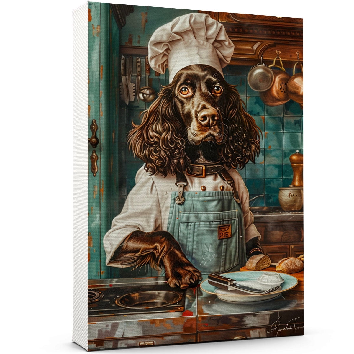 Funny Dog Kitchen Wall Art - Dining Room Wall Decor - Field Spaniel ...