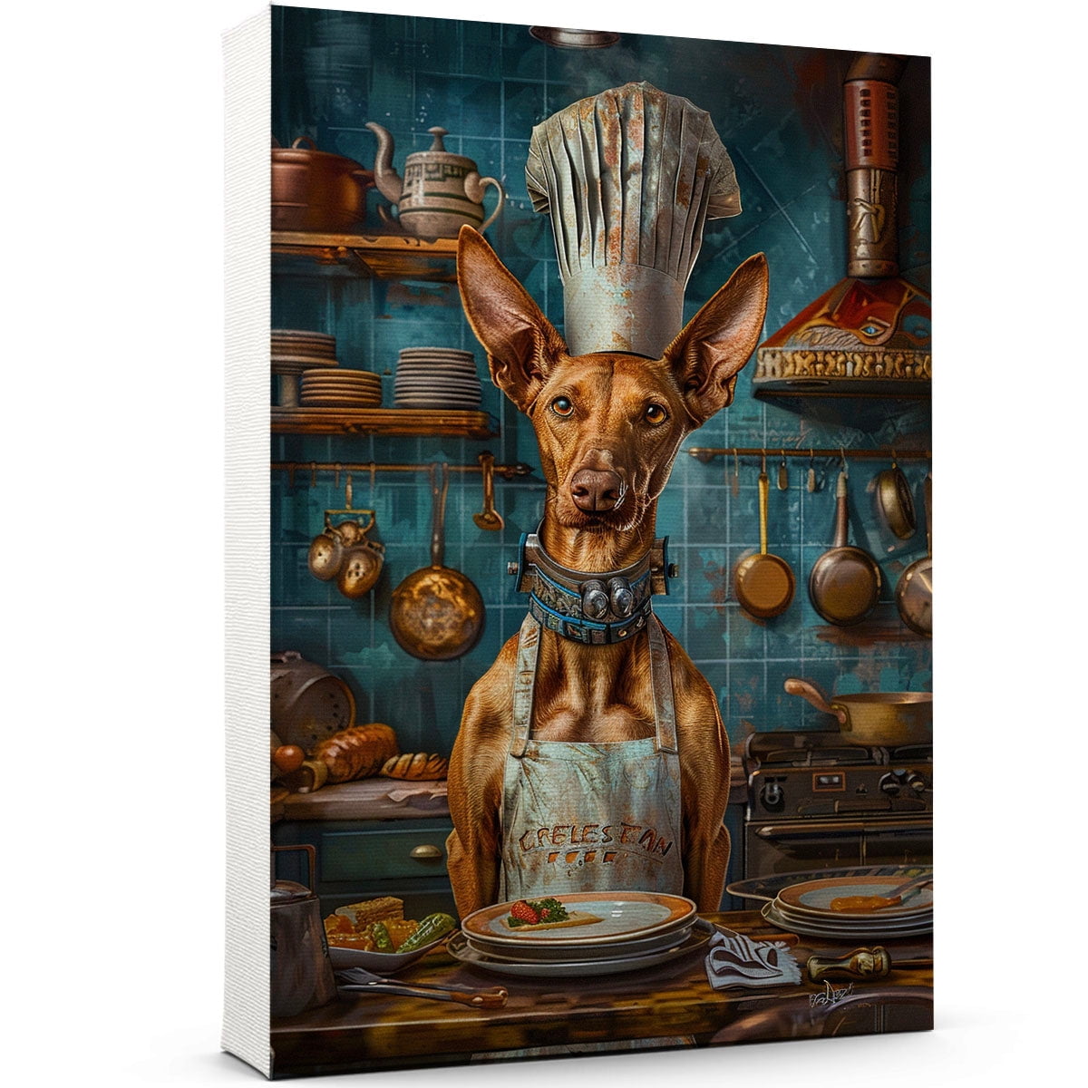 Funny Dog Kitchen Wall Art - Dining Room Wall Decor - Pharaoh Hound ...