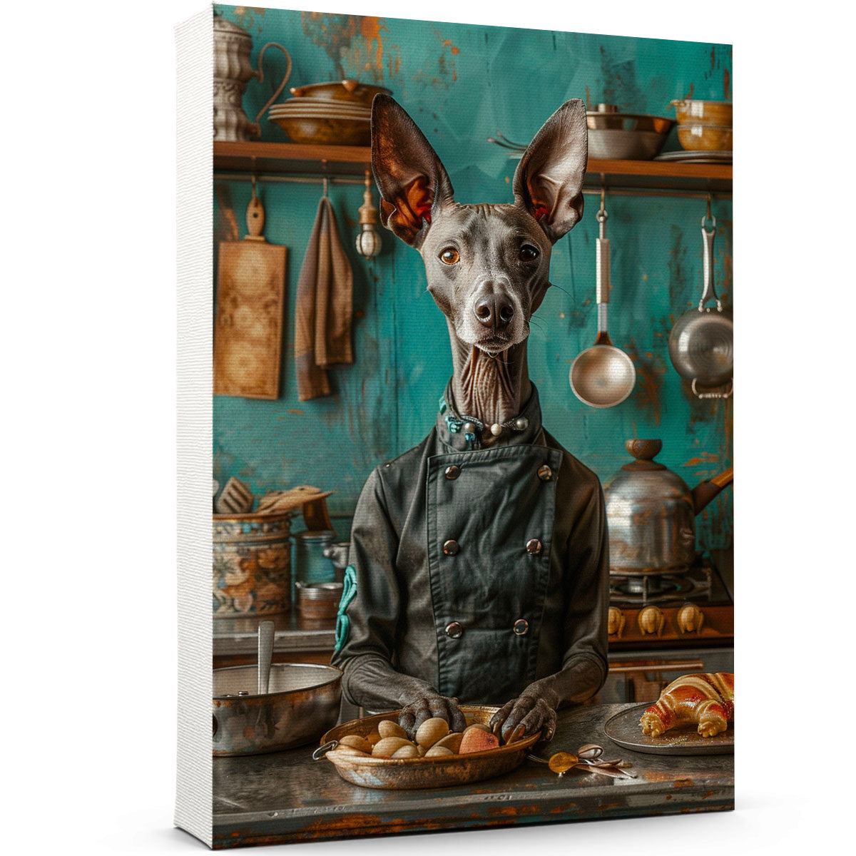 Funny Dog Kitchen Wall Art - Dining Room Wall Decor - Xoloitzcuintli ...