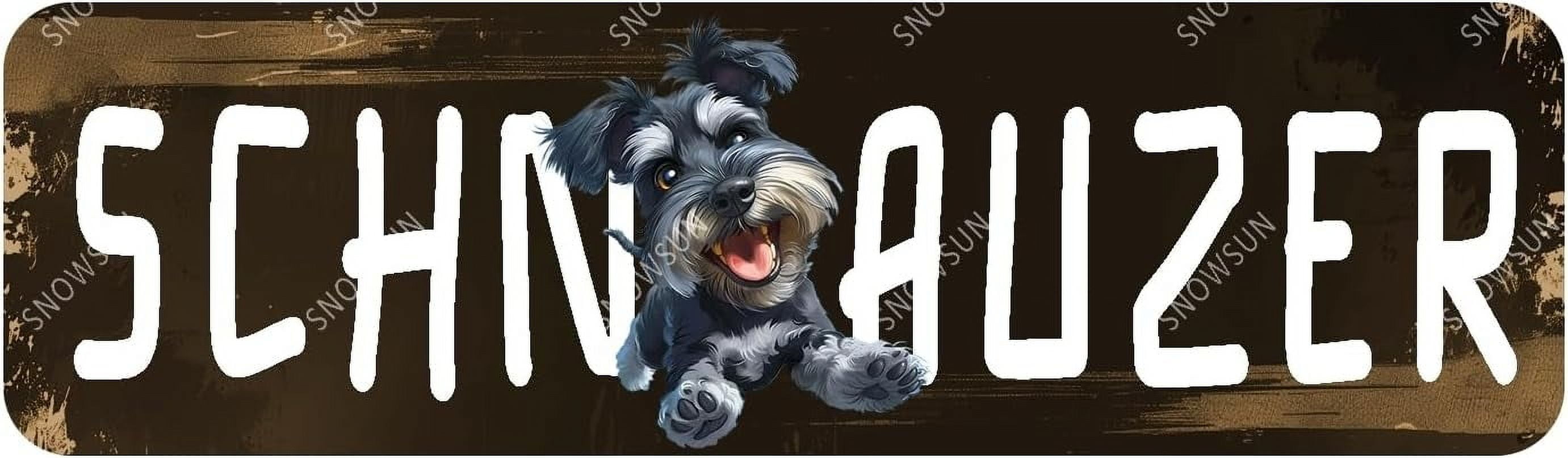Funny Dog Metal Signs Schnauzer Dog Vintage Tin Sign Wall Decor for ...