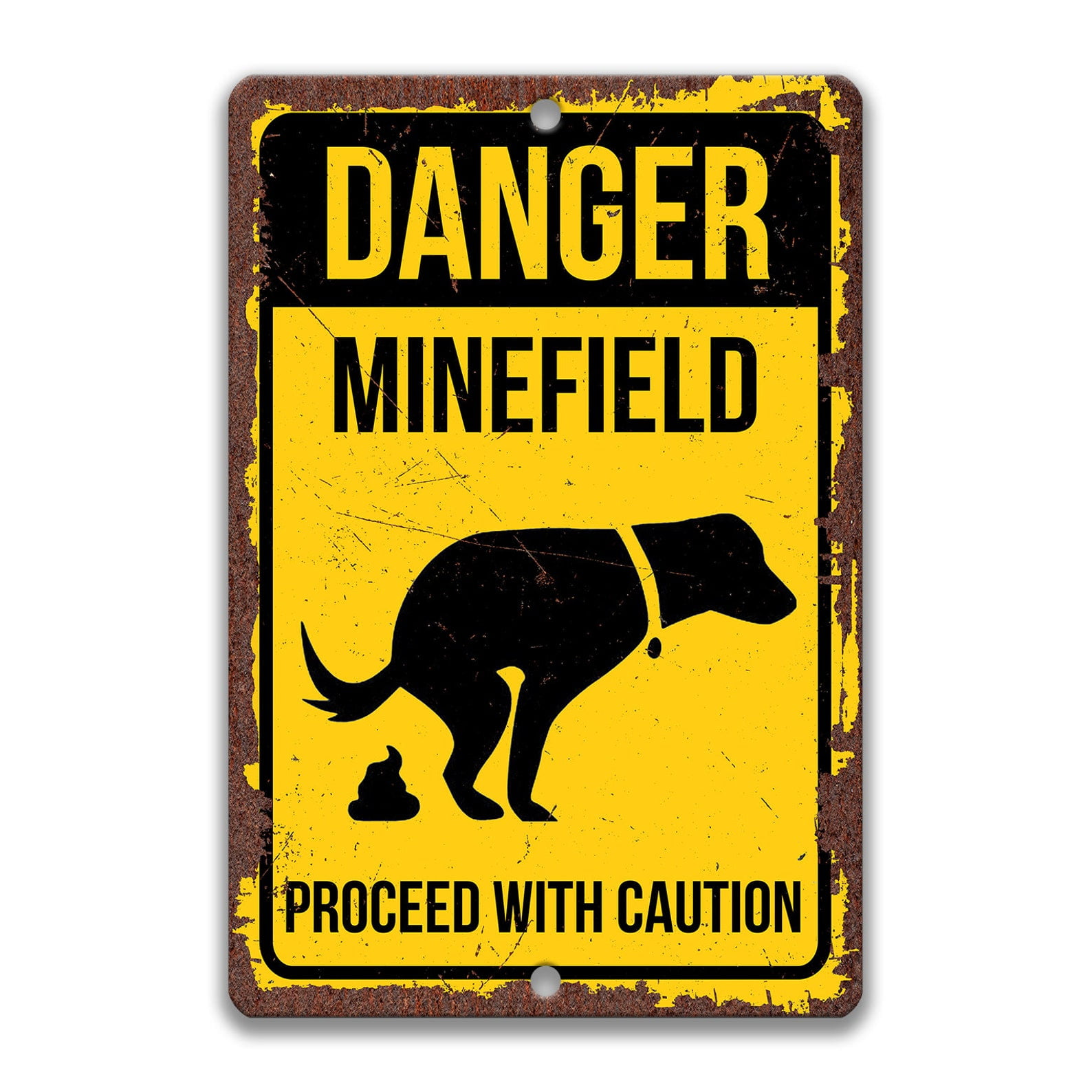 Funny Dog Owner Metal Sign, Danger Minefield Poop Sign, Dog Poop Sign ...