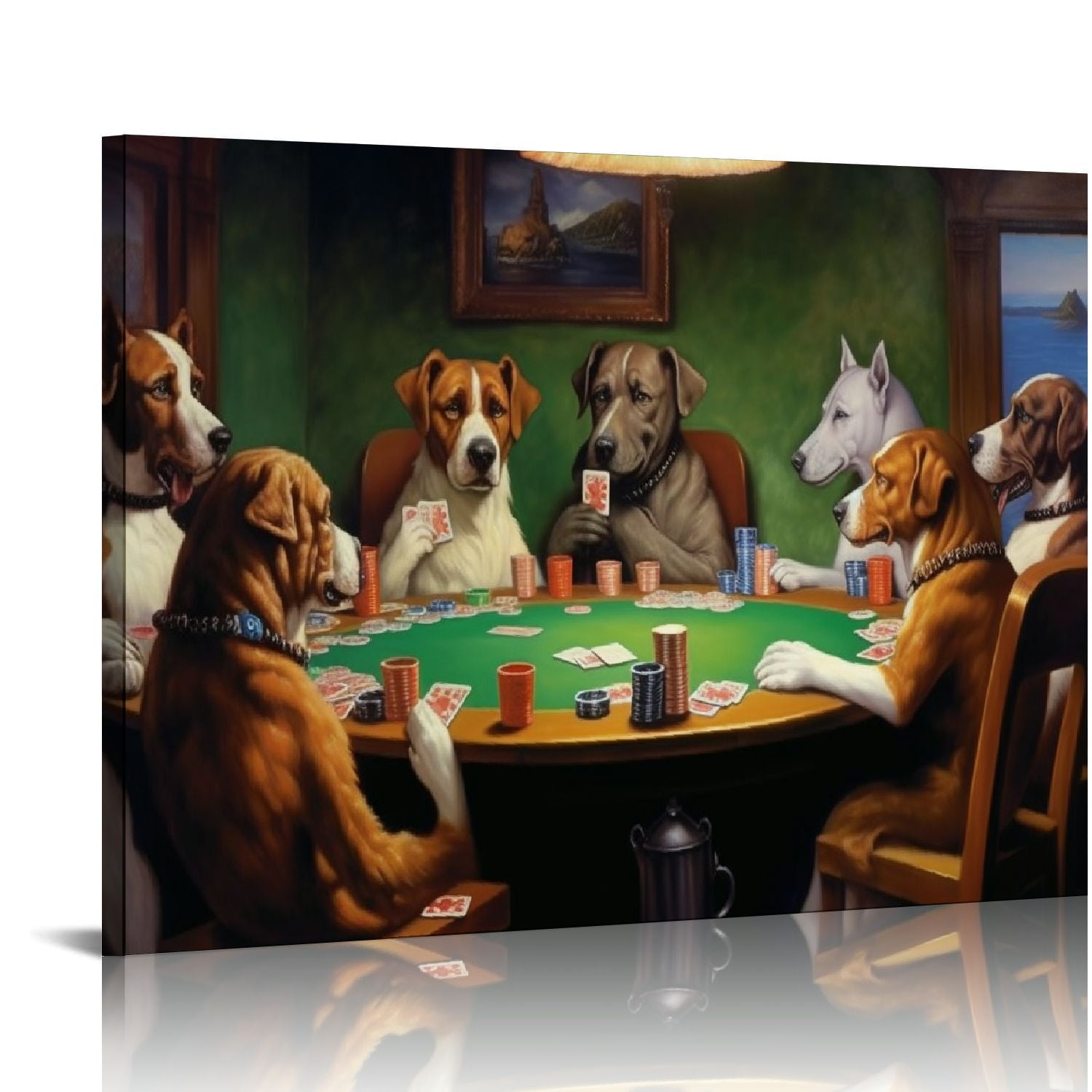 Funny Dog Playing Poker Animal Poster For Room Aesthetic Poster ...