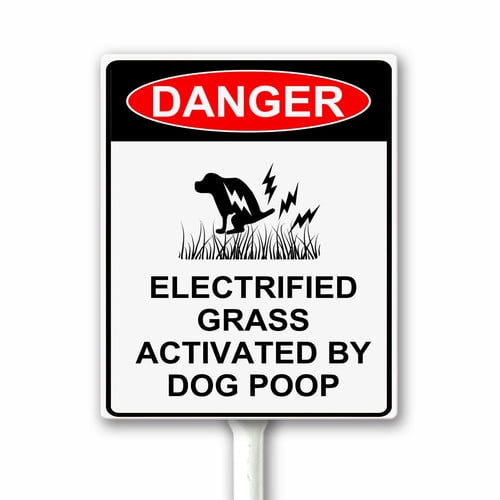 Funny No Dog Poop Warning Sign for Lawn Garden Neighborhood, Danger ...