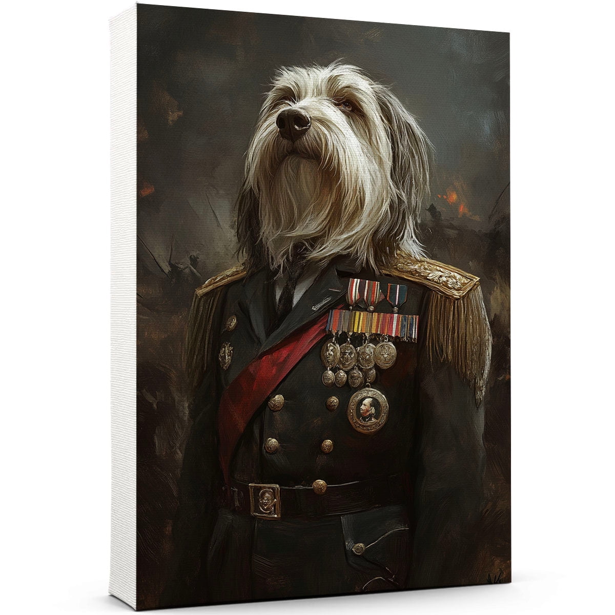 Funny Dog Poster 8x12in, Bearded Collie Dog Commander, Commander Dog ...