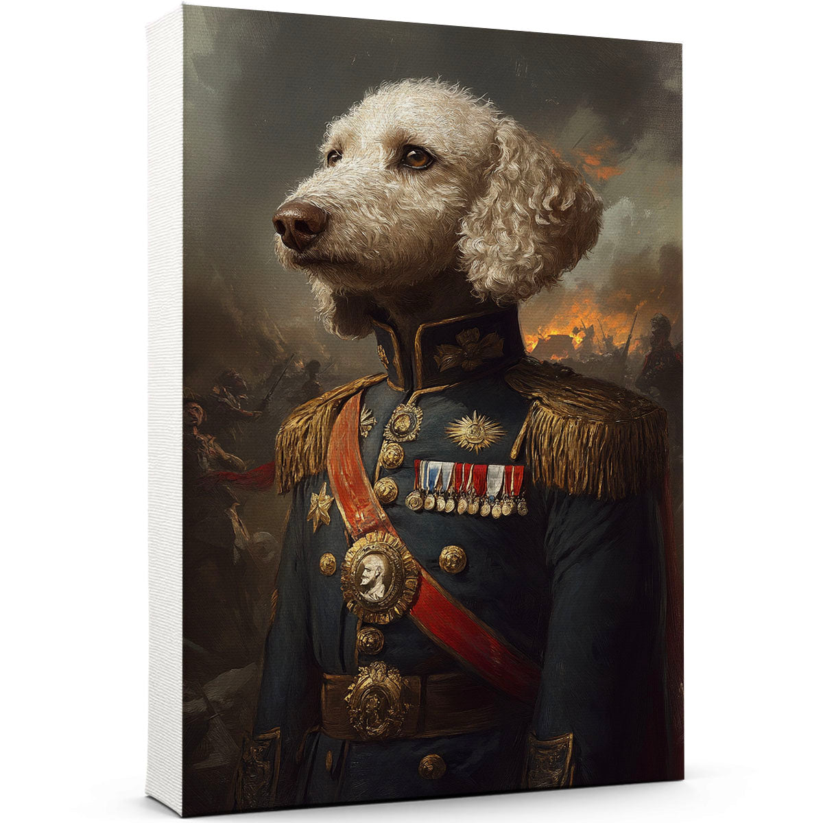 Funny Dog Poster 8x12in, Bedlington Terrier Dog Commander, Commander ...