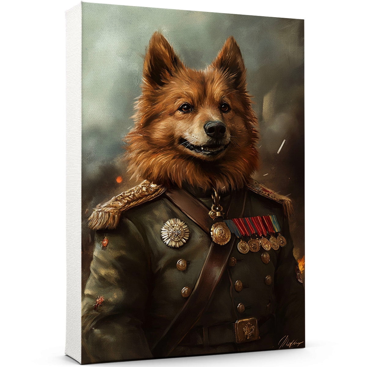 Funny Dog Poster 8x12in, Finnish Spitz Dog Commander, Commander Dog ...